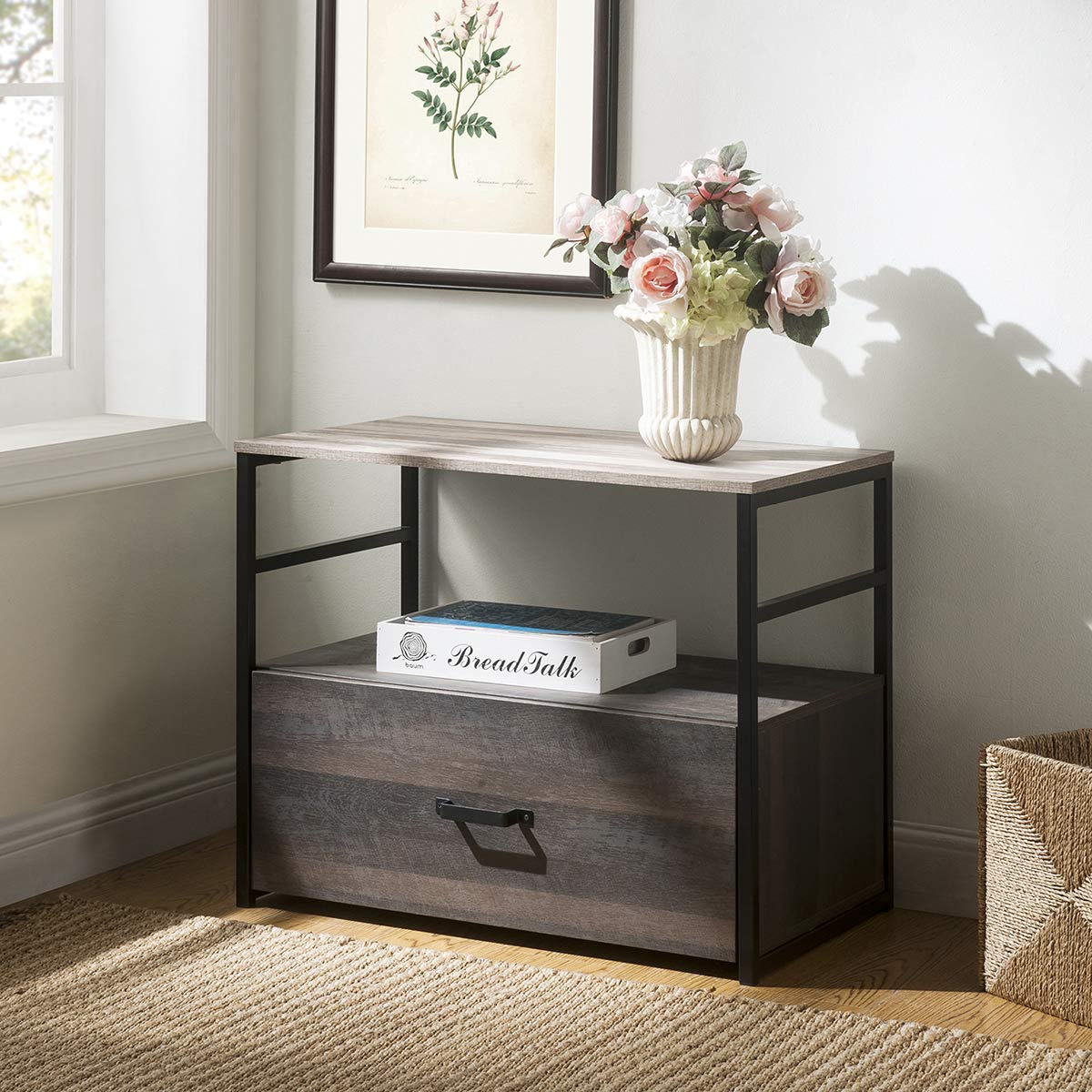 blackwolf Lateral File Cabinet Multi-Function Large Filing Cabinets with Top Open Shelf and Drawer Bookcase for Home Office