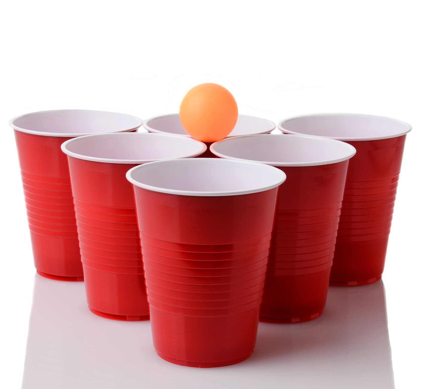 Bluetable Red Plastic Cups 16 oz Party Cup – 100 Count Bulk Red Thick Heavy Duty Cups Disposable 16 Ounce Big Drinking Cups for Pong Games Large 16oz cups [100 Pack]