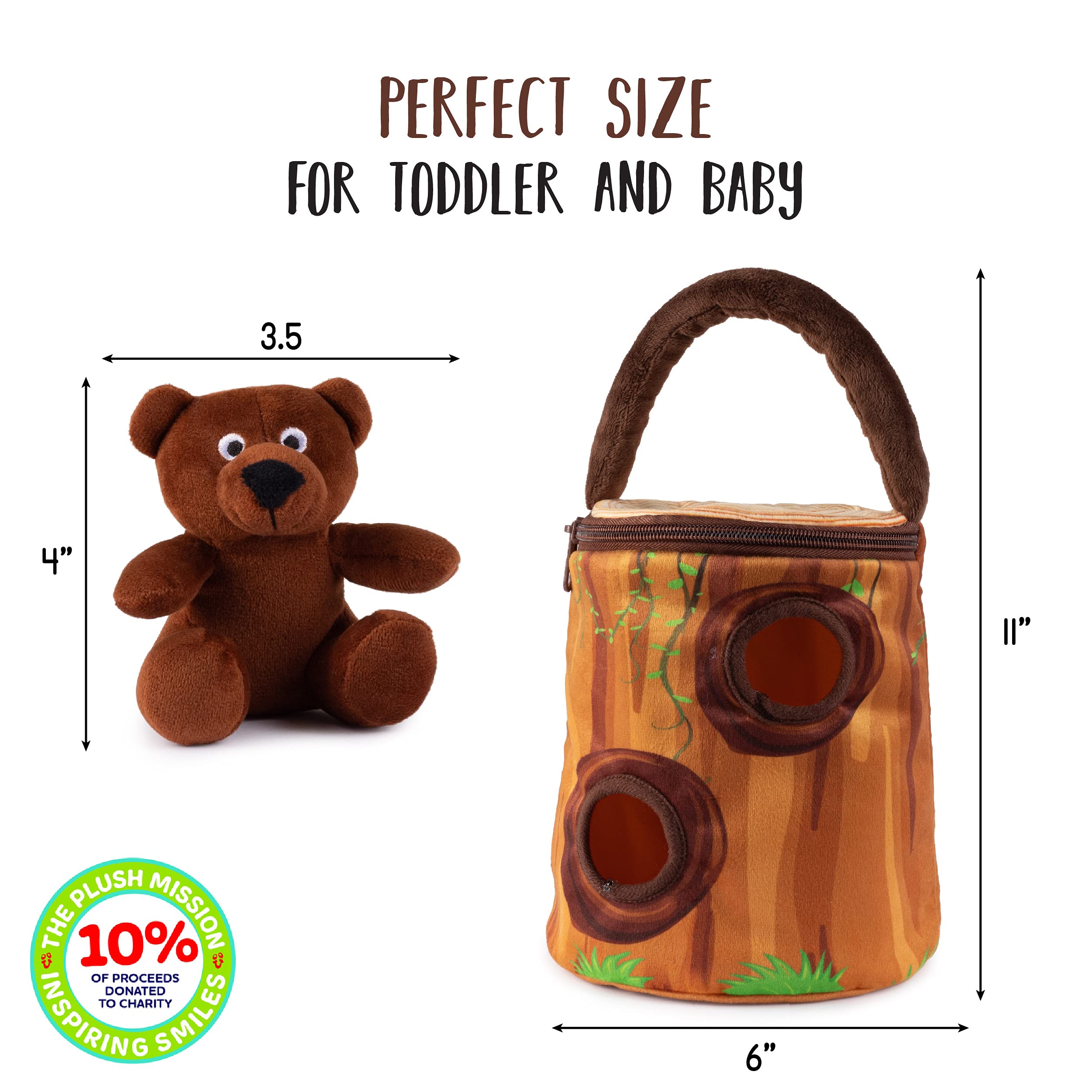 My Talking Plush Forest Animals Toy Set | Includes 4 Soft and Fluffy A Tree Shaped Carrier Great Gift for Baby Toddler Boys or Girls