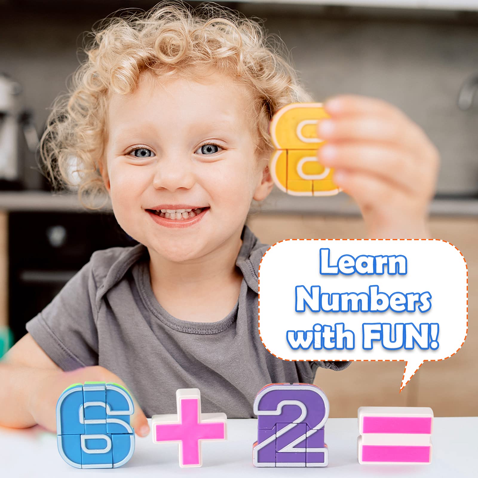 Liberty Imports 15 PCS Number Robots Transforming Toys Set - Math Counting Numerical Transform Robot Figures, Educational STEM Learning Bots for Kids