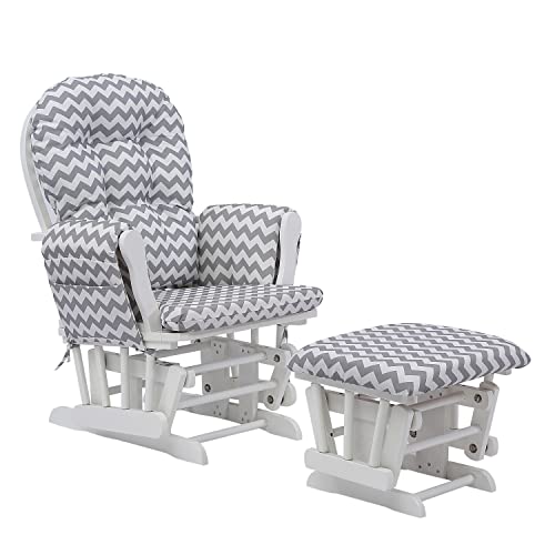 Rejoice Home Atoll Glider Rocking Chair Replacement Cushion Set - Grey Chevron One Size