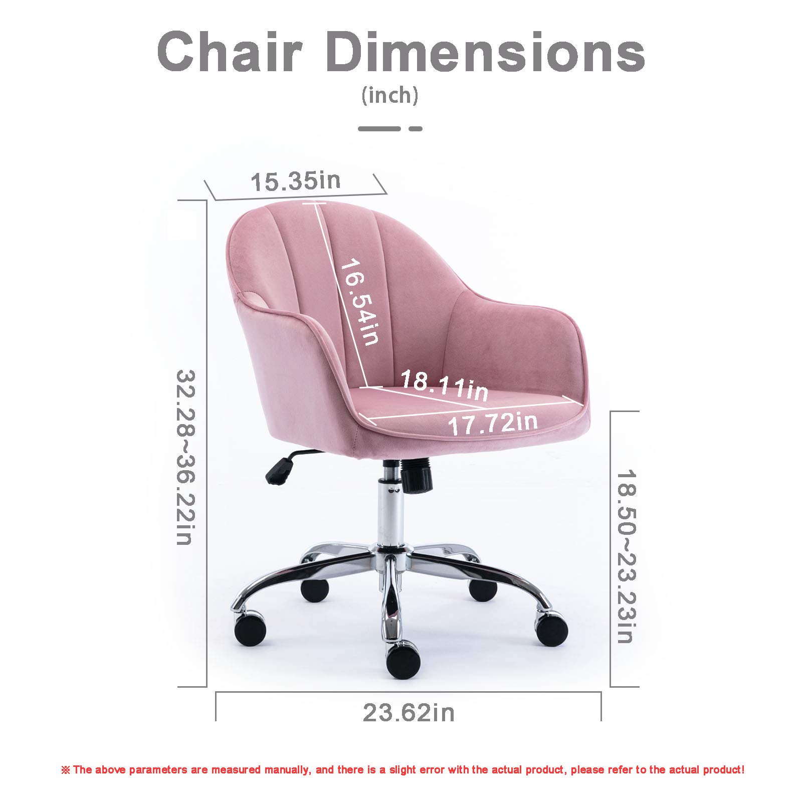Blairot Home Office Chair Dutch Velvet Diamond Pattern Mid-Back Office Desk Chair Height Adjustable Task Computer Swivel Chair with Metal Base Legs for Bedroom Home Office