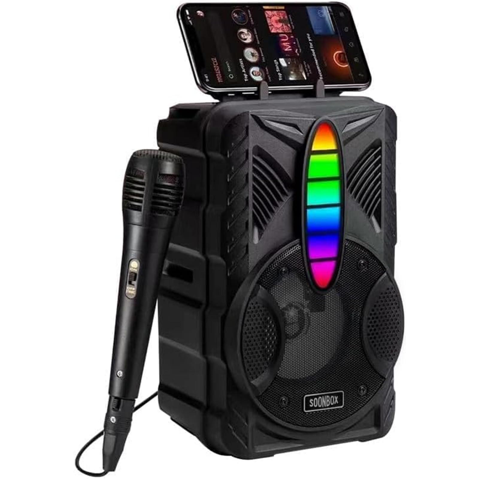 Bluetooth Speaker, IPX5 Waterproof Speaker with HD Sound, RGB Multi-Colors Rhythm Lights, Up to 8H Playtime, TWS Pairing, Portable Wireless Speakers for Home, Outdoor,(Comes with a Microphone)