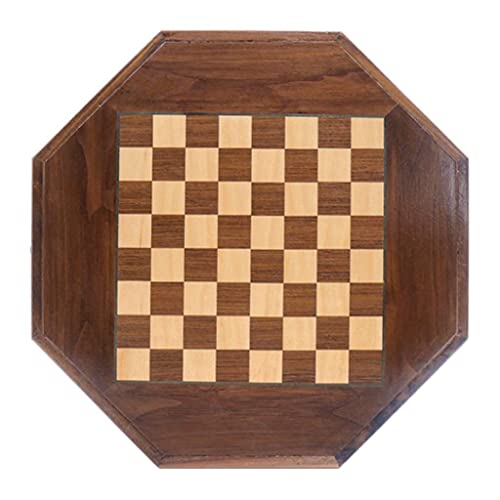 Chess Game 12.7x12. 7in Octagonal Wood with Storage Drawers Chess Set for Kids Adult Gifts Gift Package Gift