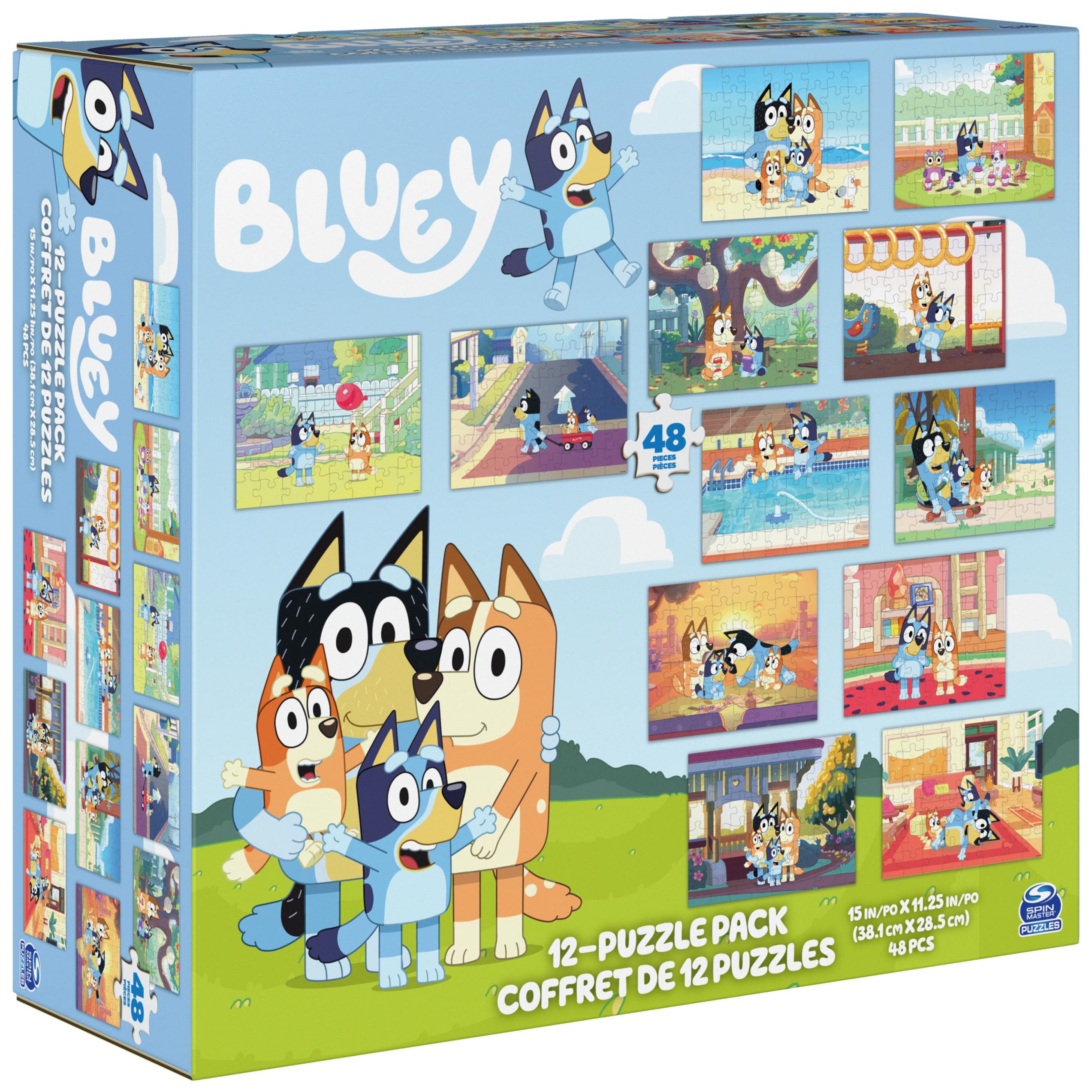 Bluey 12-Pack of Jigsaw Puzzles for Families, Kids, and Preschoolers Ages 4 and Up