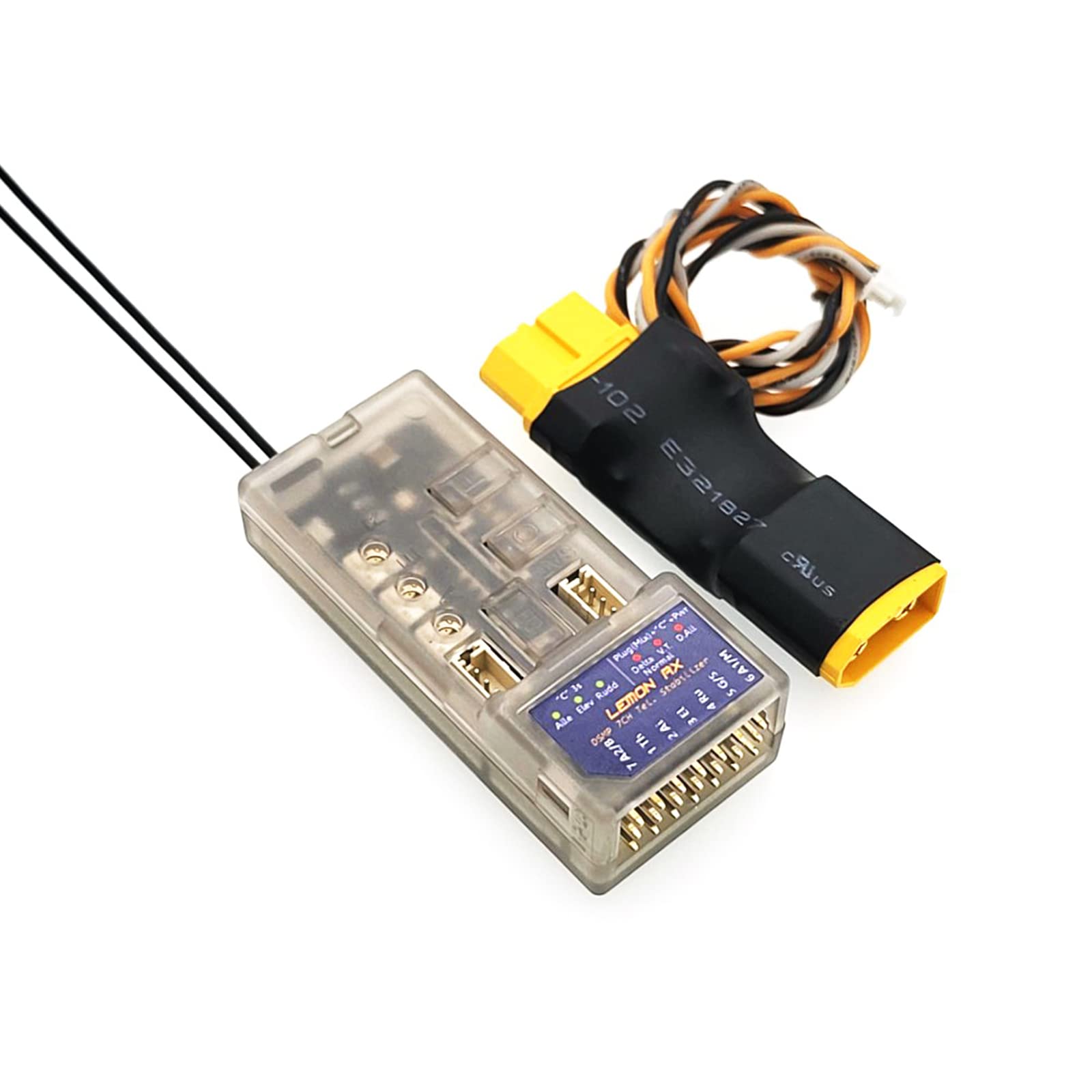 Buddy RC Lemon Rx DSMP 7-CH TELEMETRY STABILIZER & XT60 Energy Meter (DSMX/DSM2 Compatible) LMN0086XT60