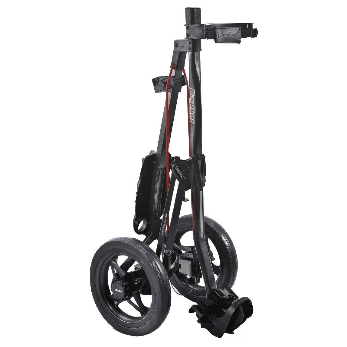 Bag Boy Express 500 Push Cart,Matte Black/Red, 35" x 13" x 10"(Approx Folded)