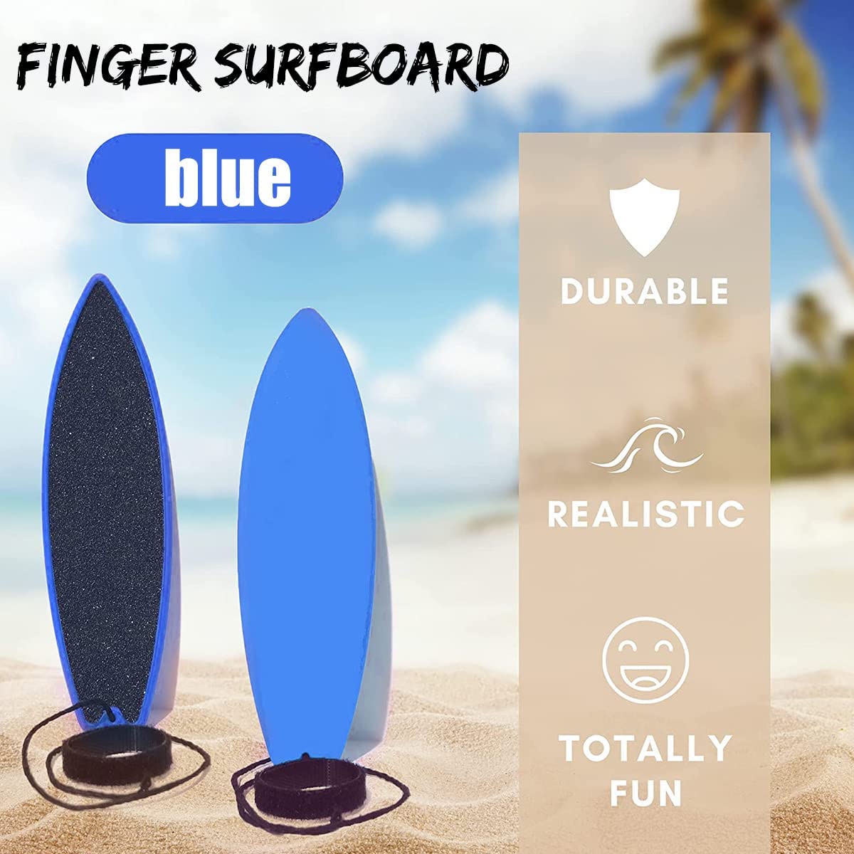 Chengshi Finger Surfboard, Mini Board for Kids and Surfers Looking to Hone Their Surfer Skills, Finger Surfboard for Car Ride (Blue)