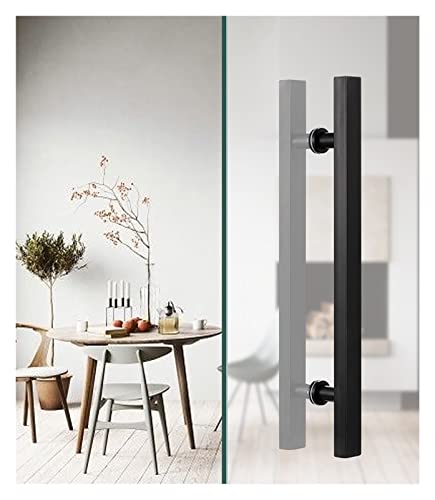 Heavy Duty Commercial Sliding Glass Barn Door Handle Pull, H-molding Contemporary Interior Exterior Door Pull Push Handles, 20/23/32/47/59inch Long, Back-to-Back Mount (Matte Black 120cm/47.2in)