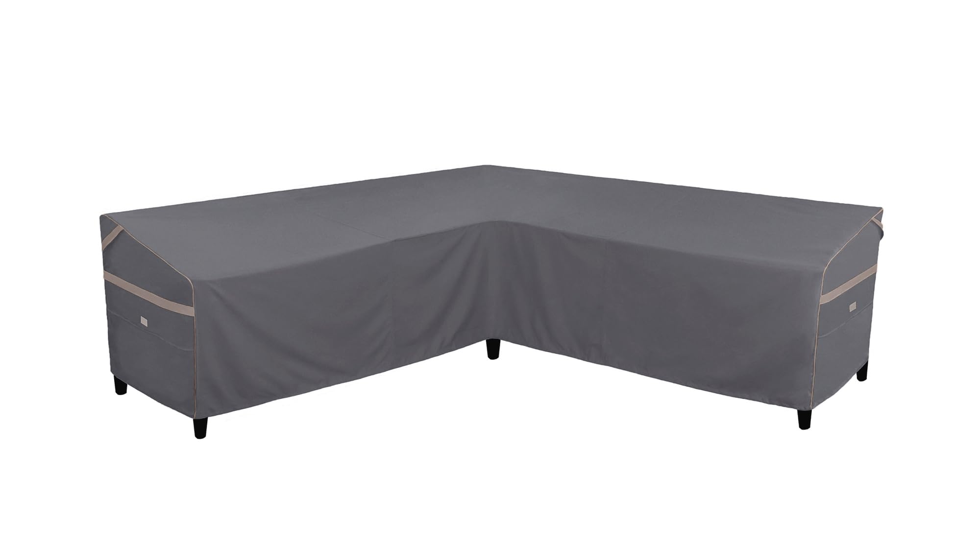 Garden Balsam Heavy Duty Waterproof Patio Furniture Covers,Fade Resistant Outdoor Sofa Covers V-Shaped Sofa Cover 115" W (on Each Side) x 33" D x 31" H Dark Grey