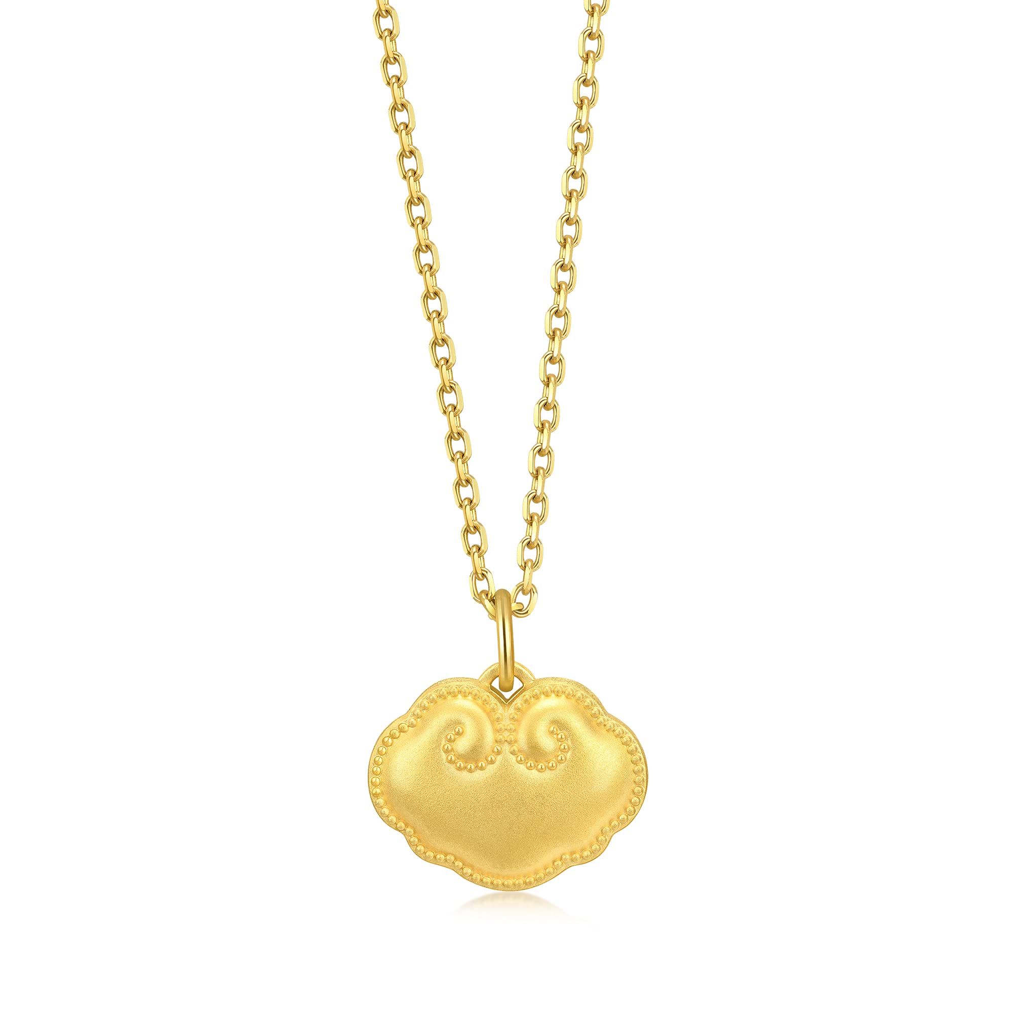 CHOW SANG SANG Cultural Blessings 999.9 24K Solid Gold Price-by-Weight Gold Ruyi Pendant 92050P [Not Include the Neckace] (Approx. 0.068tael (~2.54g))