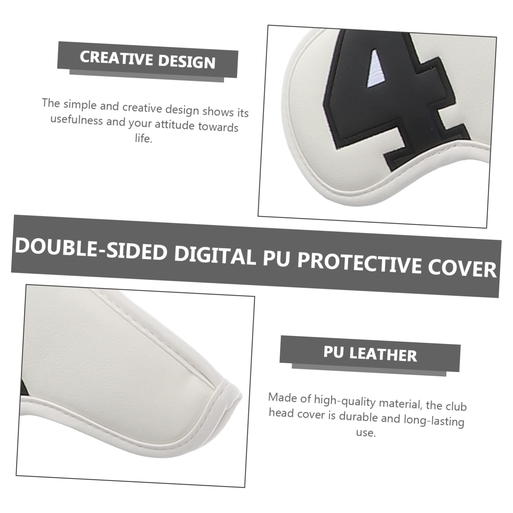 CLISPEED Leather Head Cover Exercise Accessories Golfing Accessories Club Putter Sleeve Head Covers Golfs Putter Cover Golfs Iron Head Covers Pu Golfs Putter Cover Club Head Cover Pu 10pcs