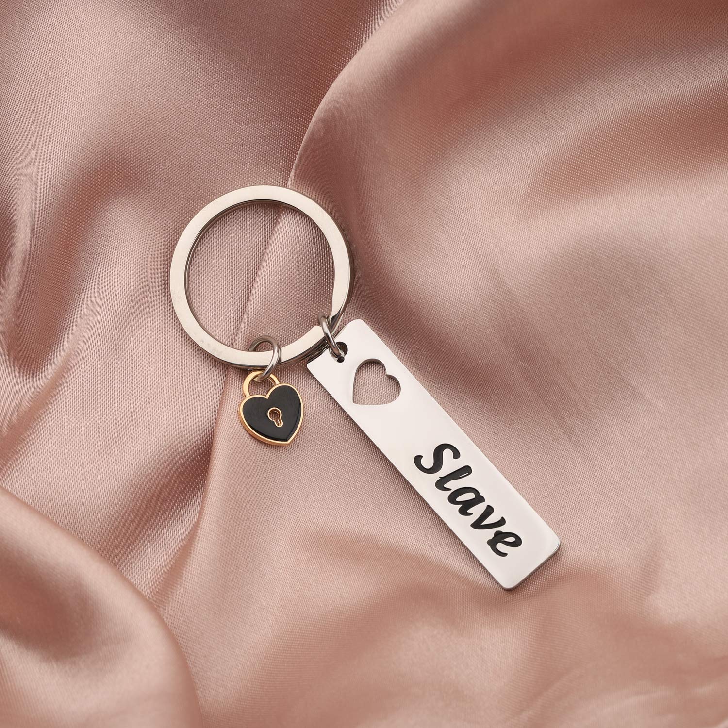 BAUNA Couple Gifts for Boyfriend and Girlfriend Master Slave Keychain Funny Matching Couple Keychains Set for Him and Her (Master Slave Keychain Set)