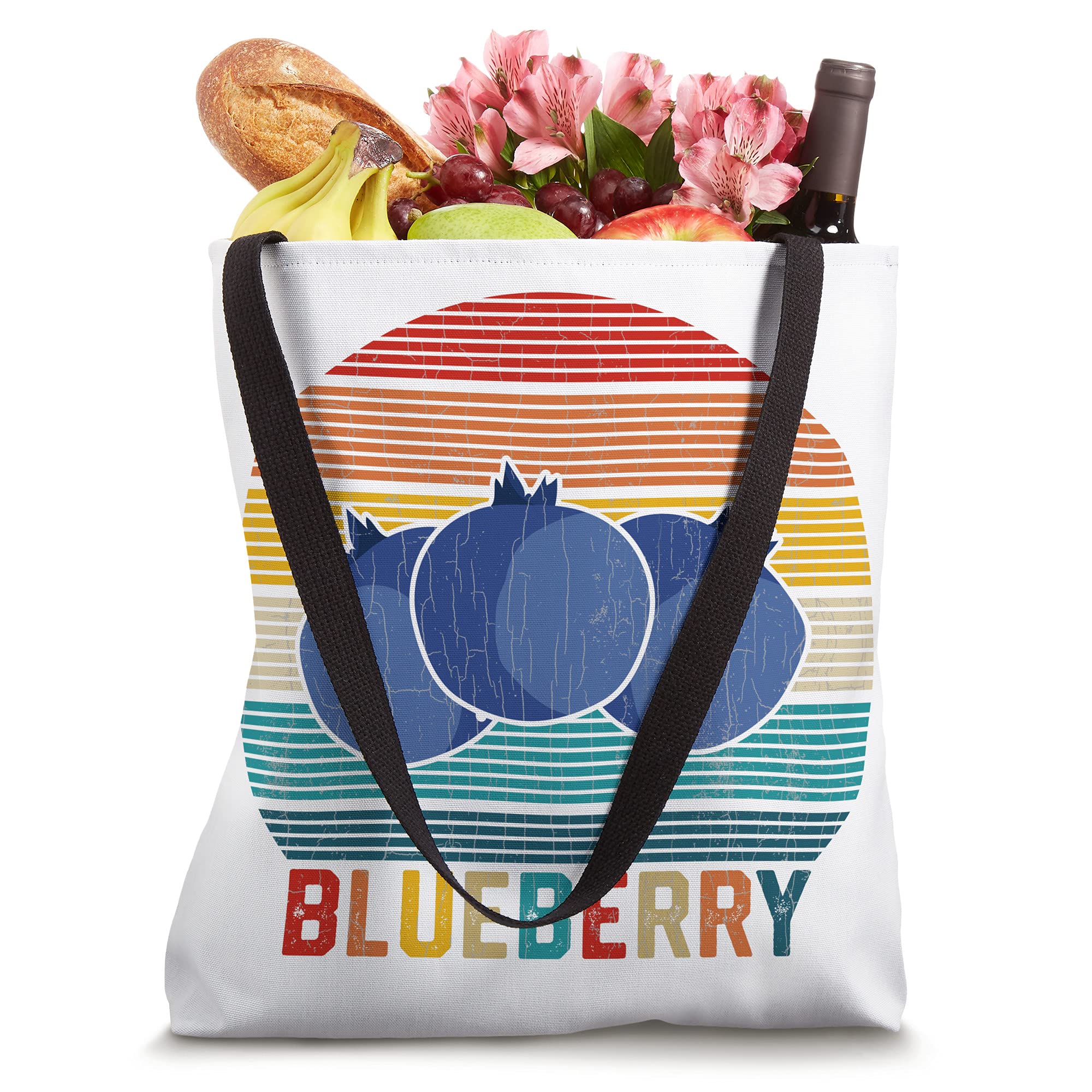 Blueberry Retro Funny Berry Lover Eater Graphic Tote Bag