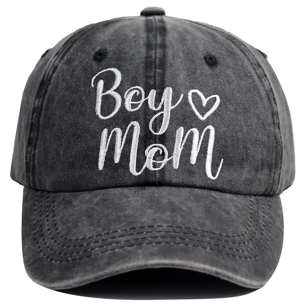 Boy Mom Hat for Women, Mother’s Day Birthday Mama Gifts, Adjustable Embroidered Cotton Baseball Cap for New Mom Gift