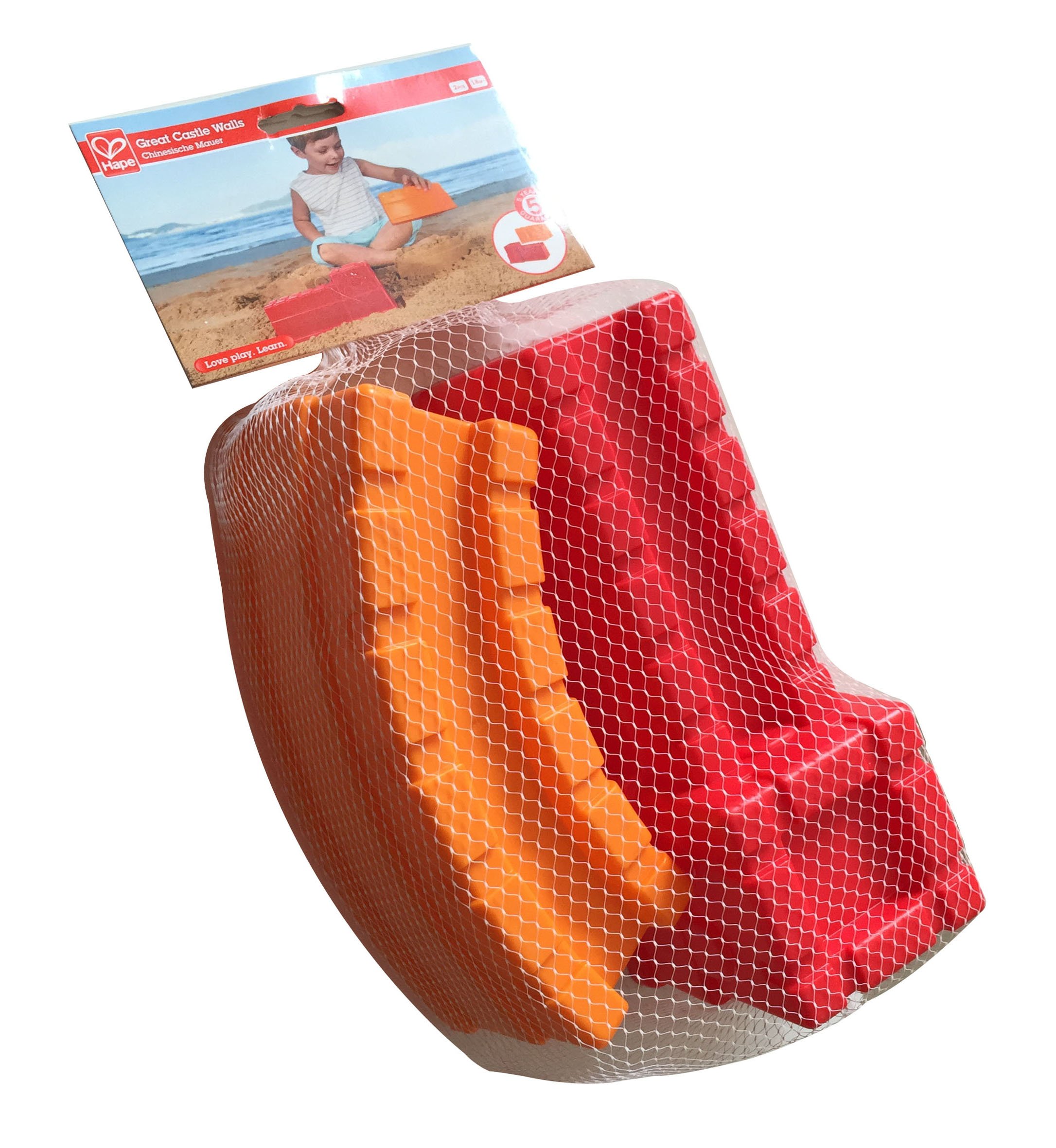 Hape Beach Toy Great Castle Walls Sand Shaper Molds Toys, Multicolor, Red