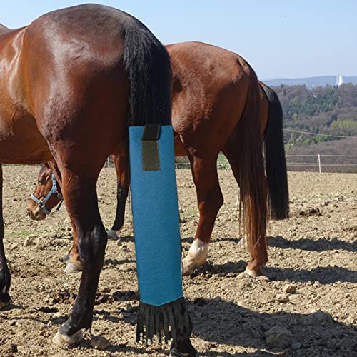 MagiDeal Bag with Fringe Non Slip Tail Wrap Tail Decor for Horse Equestrian Accessories Grooming Supplies, Blue