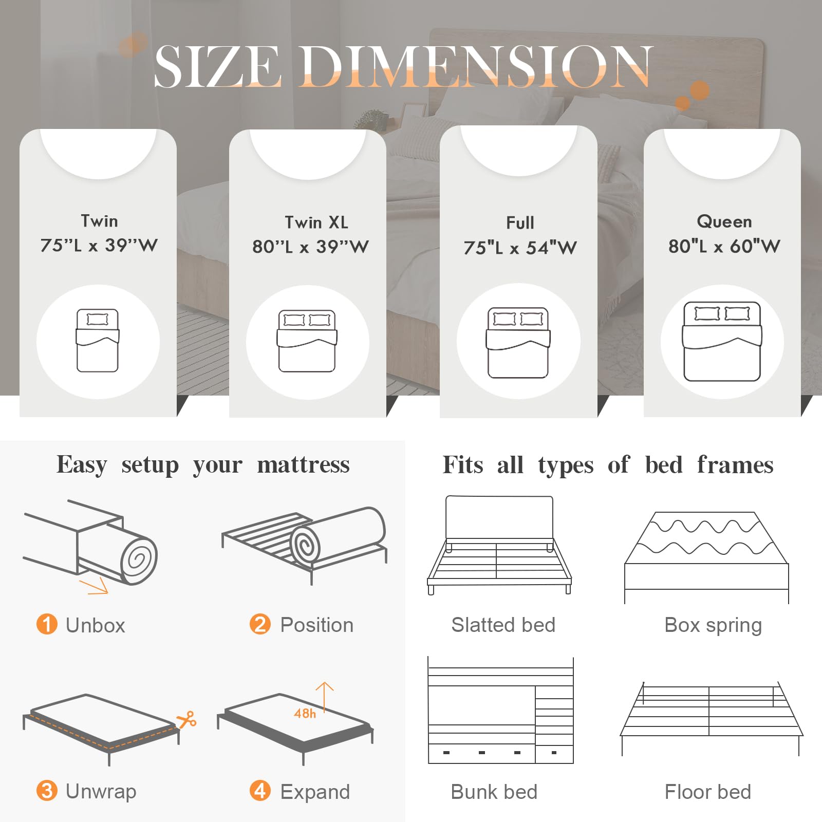 Gegcucey Full Mattress, Innerspring Mattress with Breathable Foam and Pocket Spring for Motion Isolation, Medium Firm Hybrid Mattress in a Box (10Inch, Full