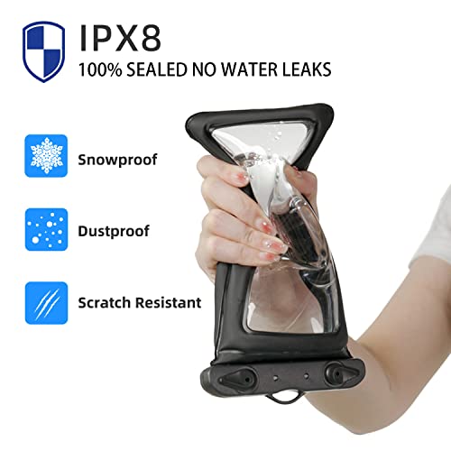 Joyexer Universal Cellphone Waterproof Pouch Dry Bag Underwater Phonne Case for iPhone 13 12 Pro Max 11 Pro Max 13 Mini Xs Max XR X 8 7 6, Galaxy S20 Ultra S10 Note10 up to 7",Black