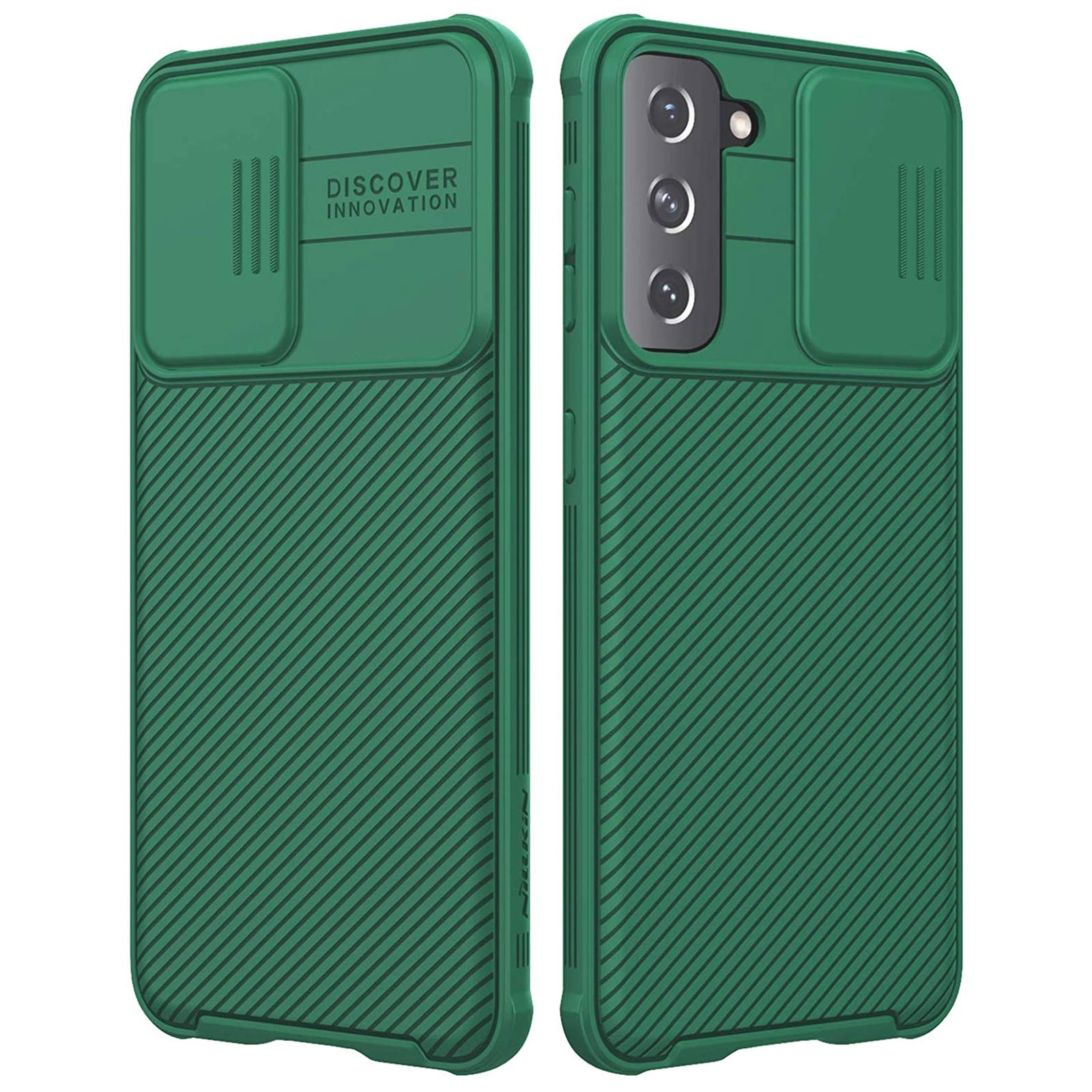 CloudValley for Samsung Galaxy S21 Case with Camera Cover, Full-Body Protective & Slim Fit, Camera Protection Case Only for Samsung Galaxy S21 5G 6.2 inch (2021 Release)-Green