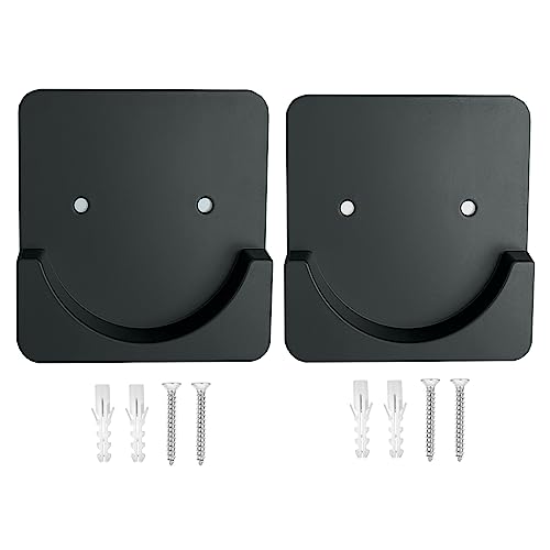 LGQXGO Adhesive Shower Curtain Rod Holders - No Drilling | Waterproof | Heat Resistant | Max Load 50 lbs | Perfect for Bathroom Walls | 2 Pack,Black Shower Rod Holders (Rod Not Included)