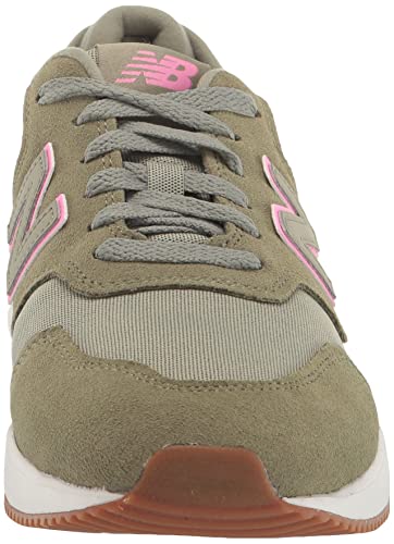New Balance Women's Fresh Foam X-70 V1 Sneaker, Olive Leaf/Vibrant Pink/Black, 8