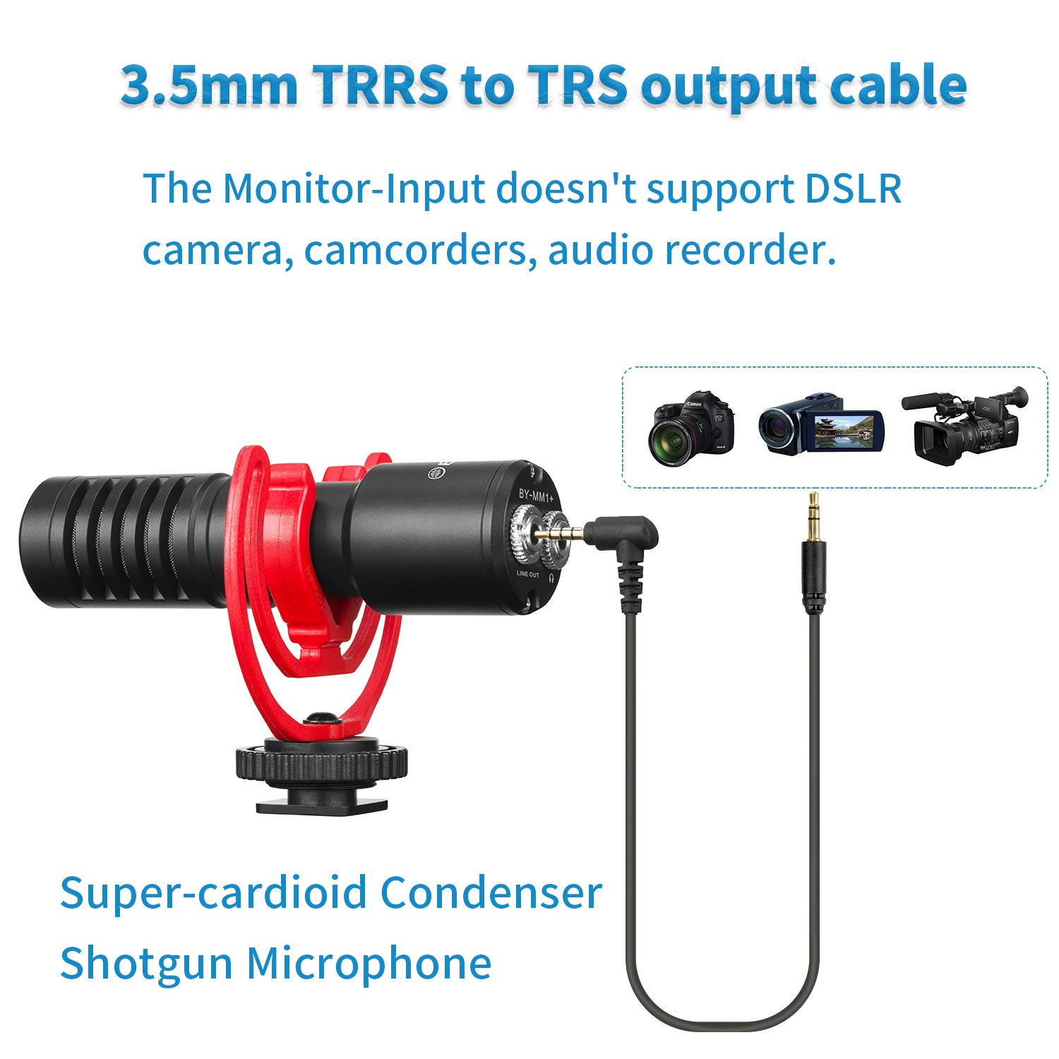 BOYA Smartphone Videomic for Camera, BY-MM1-B Compact Shotgun Microphone YouTube Vlogging Livestream Recording for iPhone Huawei Smartphone DJI Osmo Mobile Plus for Canon Nikon Sony DSLR
