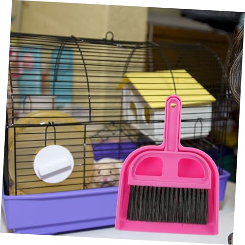 Cabilock 1 Set Pet Cleaning Tool Push Broom Dog Wipes Portable Cleaning Brush Toys Spray Squeegee Mini Cleaning Broom and Dustpan Mini Broom Pet Nest Broom Lint Remover Starter Plastic Rosy