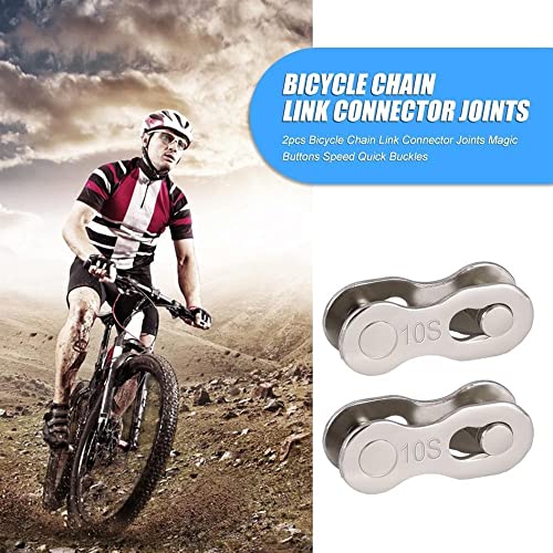Chain Connector 2 Pieces Portable Quick Link Connector Mountain Bike Road Bike Parts (Color : Single Speed Silver)