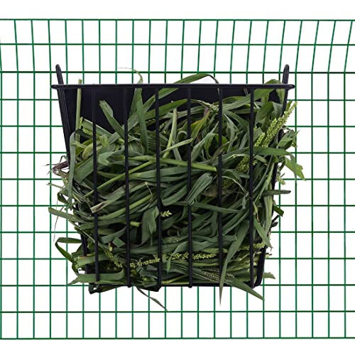 jezmozo Pet Hay Feeder for Rabbit Guinea Pigs Chinchilla Bunny Small Animal Basket with Hook Metal Grass Holder (1 Piece)