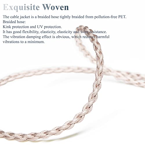 FSIjiangyi He1000se Cable Susvara Cable He6se Cable Sundara Cable Two 3.5mm Plug 6N Single Crystal Copper Ananda Balanced Cable for HIFIMAN Ananda Replacement Cable He400i Cable (2.5mm Plug)