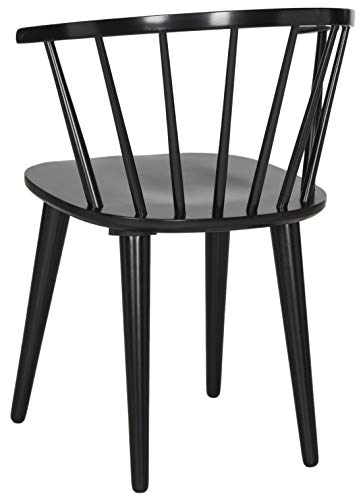 Safavieh Home Collection Blanchard Black Curved Spindle Side Chair, Wood, (Set of 2)