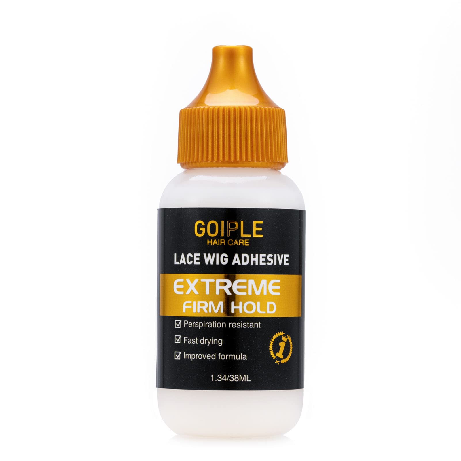 Goiple Wig Glue 1.34OZ, Waterproof Lace Front Wig Glue for Wigs, Strong Hold Transparent Lace Adhesive for Hair Replacement (38ML)