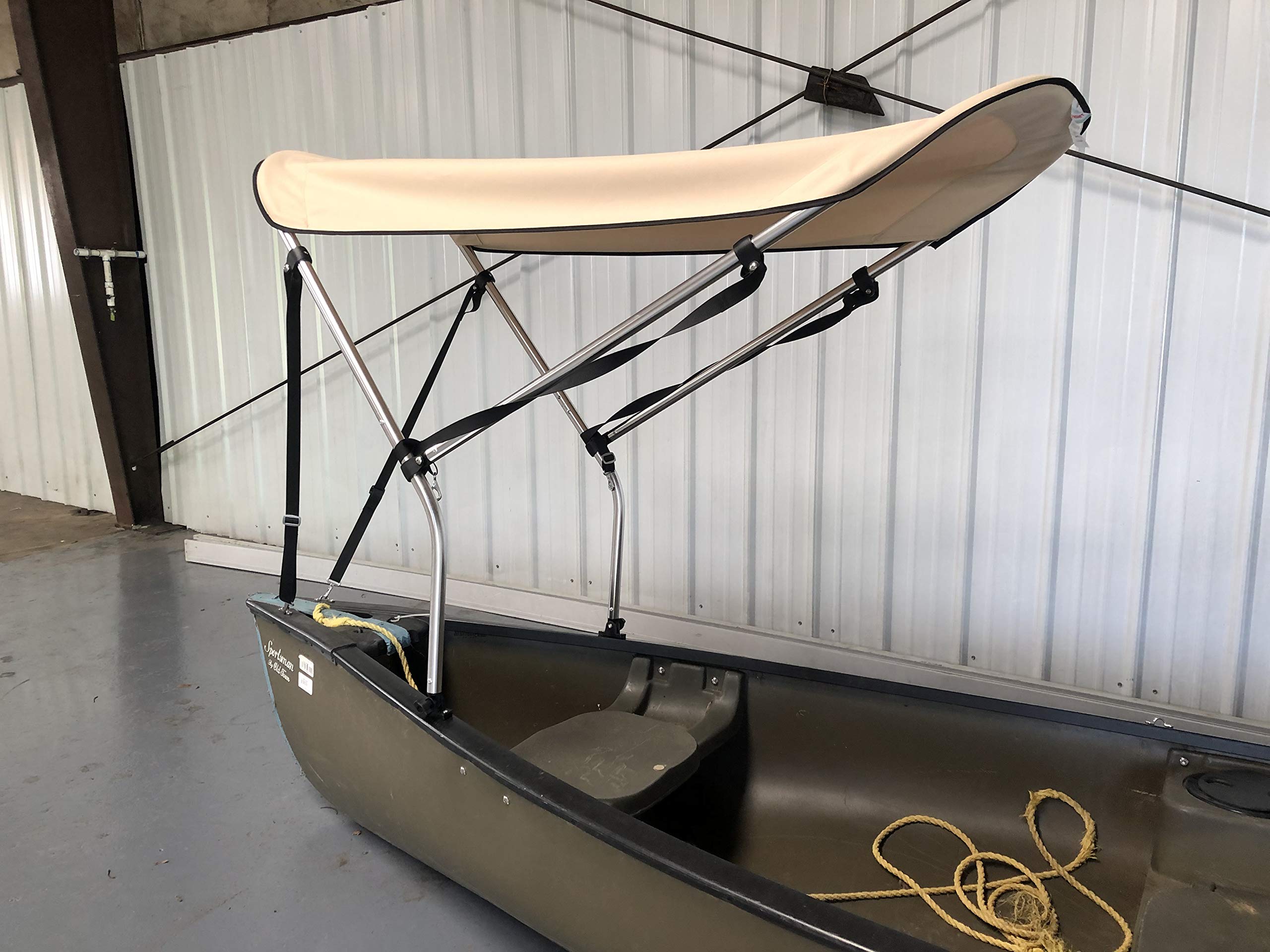 Beige 2' by 5' Sun Shade/Canopy/Umbrella for Canoe/Kayak by Cypress Rowe Outfitters, Blocks UV, Rain