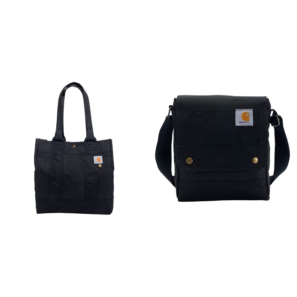 Carhartt North/South Black Tote and Carhartt Black Adjustable Crossbody Flap Bag