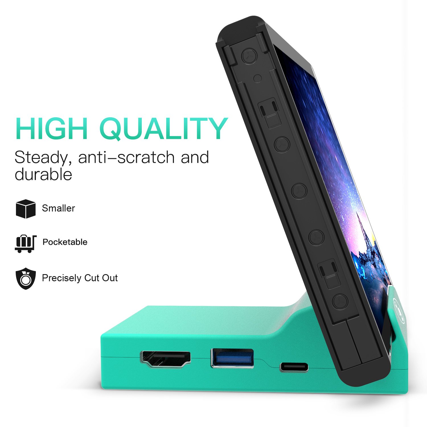 BASSTOP Portable Dock Replacement Case for Nintendo Switch (Only The case, You Have to DIY with The Circuit Board chip from The Original Dock