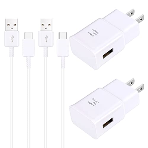 Fast Charger with USB Type C Cable 10ft for Samsung Galaxy S10/S10e/S10 Plus/S9/S9 Plus/S8/S8 Plus/A13/S23/A30/A31/A32/A50/A51/A52/A53/Note 20/Note 10/Note 9/Note 8/S20/S20+/S21/S21+/S22 Ultra,2Pack
