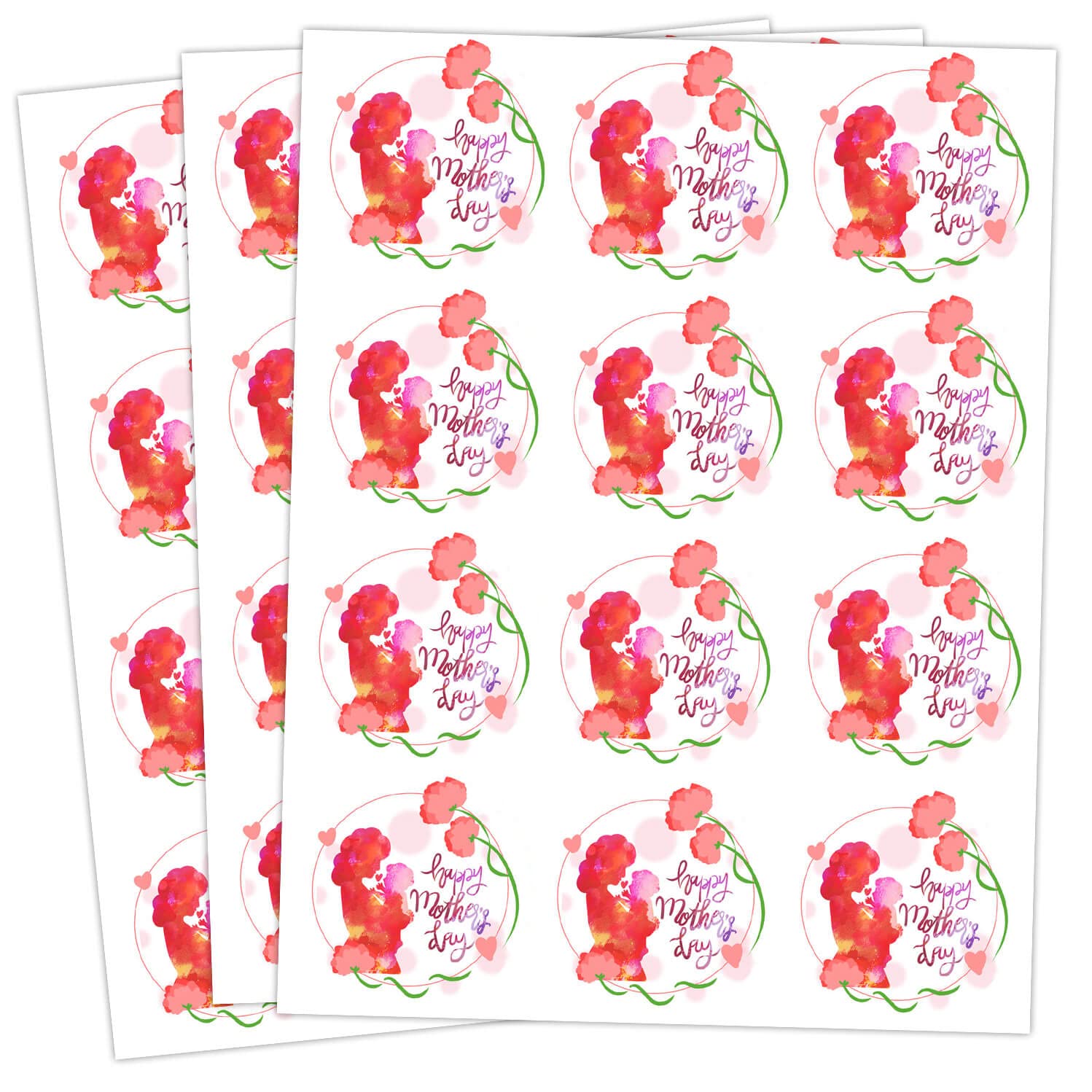 Happy Mothers Day Stickers Labels Mother's Day Gift Tag Stickers 1.5" Floral Mother's Day Labels Stickers 36PCS for Gift Wrap Envelope Seals Party Favor Holiday Present Card Boxes