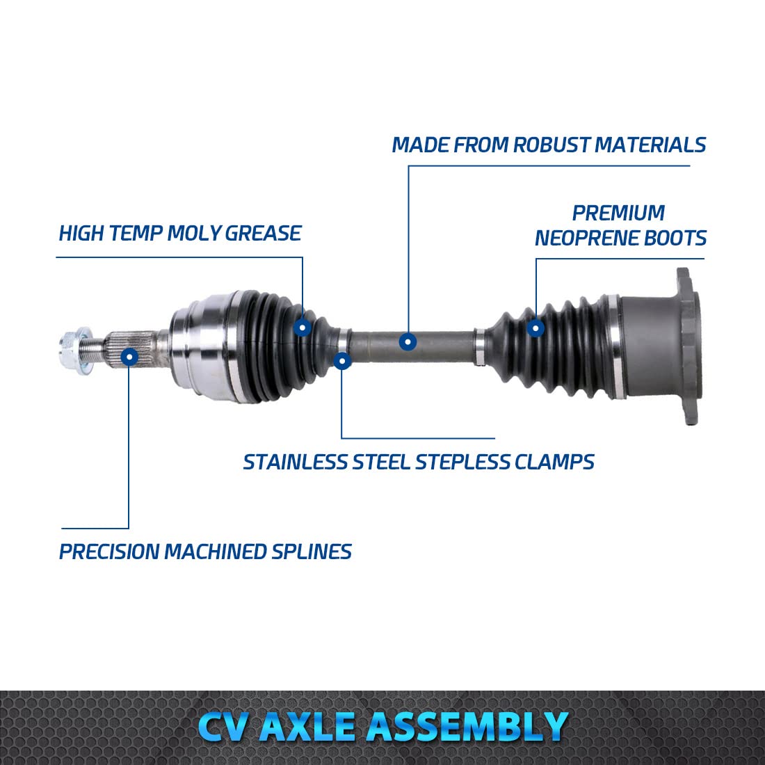 Bodeman - Pair (2) Front CV Axle Shaft Assembly for 4WD 1999 2000 2001 2002 2003 2004 2005 2006 Chevy Silverado 1500/ GMC Sierra 1500/ Tahoe/Yukon/Escalade