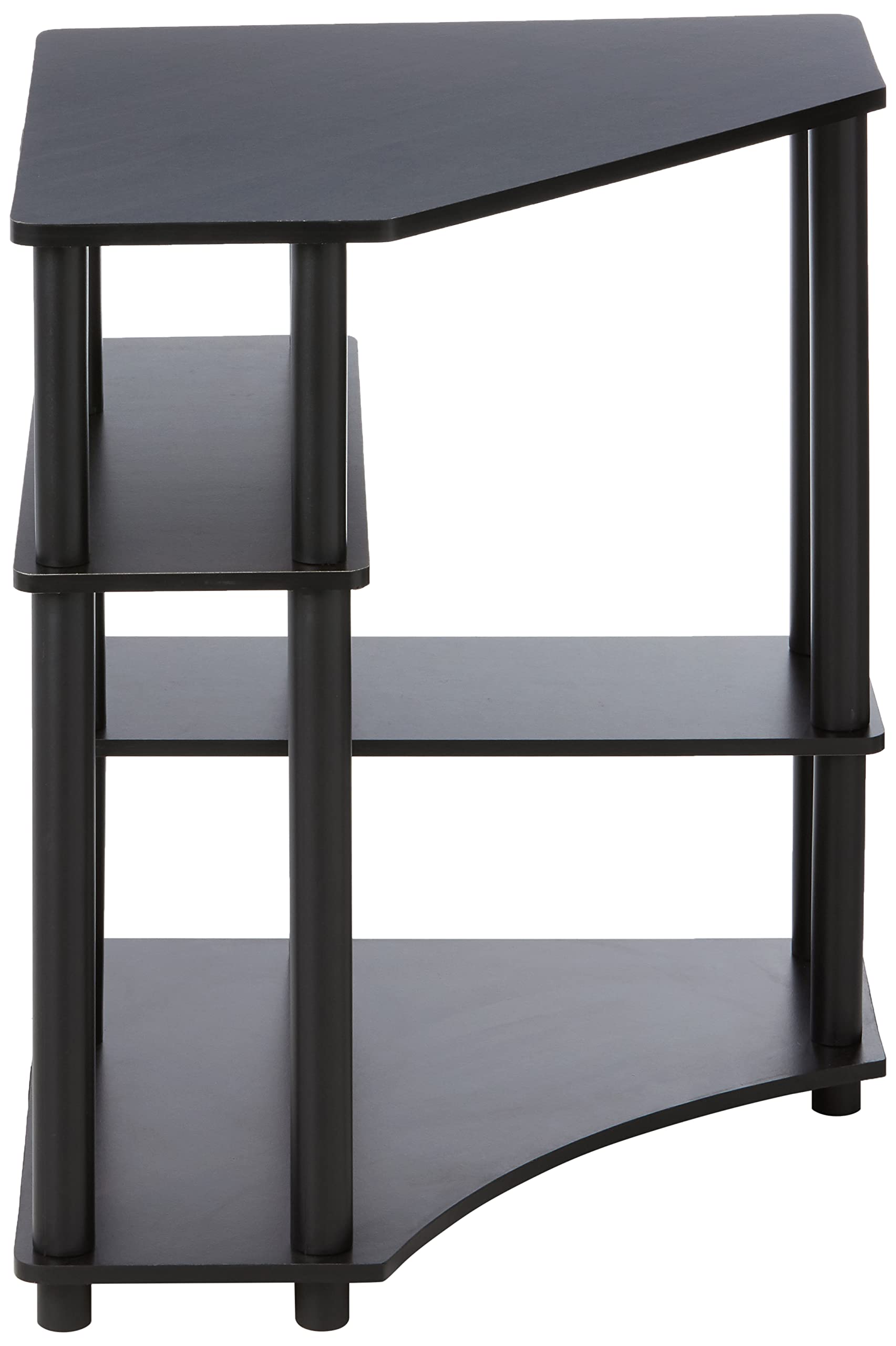 Furinno Turn-N-Tube Space Saving, Corner Desk, Espresso/Black & Turn-N-Tube Accent Decorative Shelf, Espresso/Black