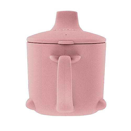 Nuby 100% Silicone Sippy Cup, BPA Free, Pink Whale Print