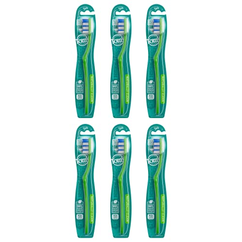 Tom's of Maine Naturally Clean Toothbrush, Soft, 6-Pack (Packaging May Vary)