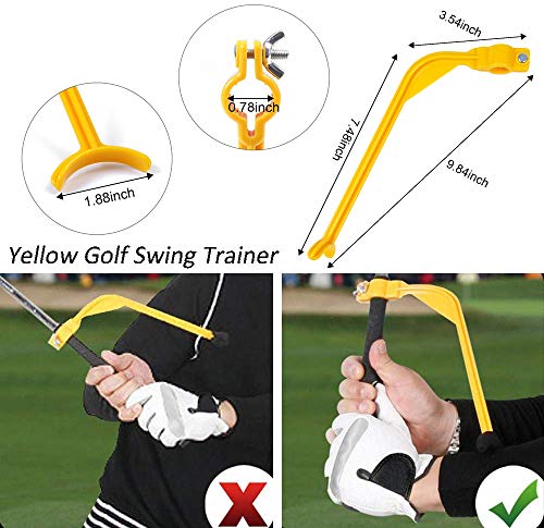 BRAMASOLE Golf Swing Trainer Ball Wrist Armband Set Posture Motion Training Aid Correction Equipment Multi Packs for Beginner Men Women Indoor Outdoor Practice (2 arm Band+2 Correcting Tool)