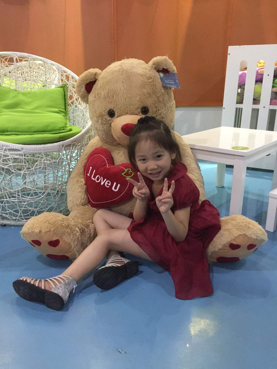 Pioupiou Jumbo 48" Plush Teddy Bear with I Love You Heart (Birthdays, Holidays, Engagements, Mother's Day, Sweetest Day)