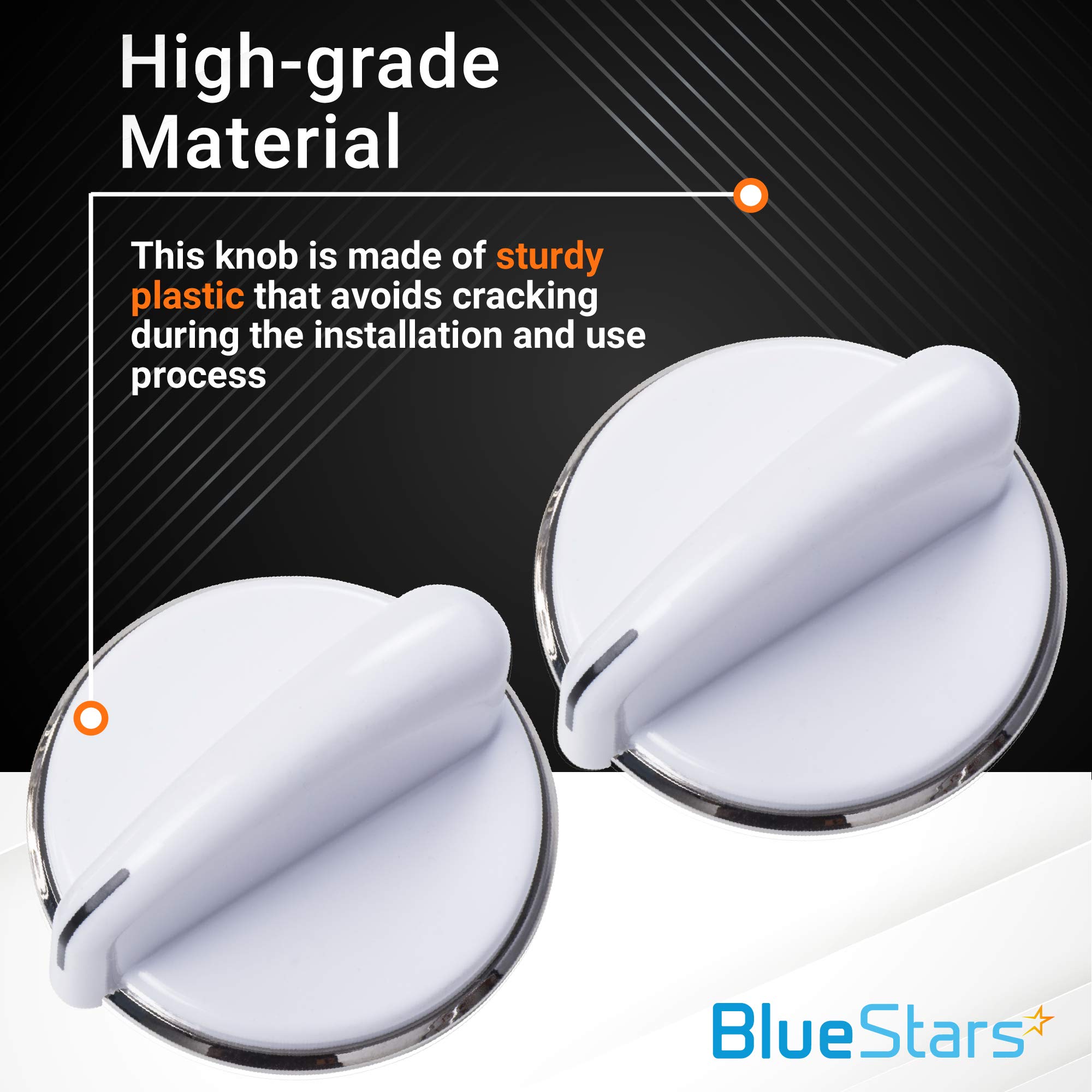 BlueStars Unbreakable WE01X20378 Control Knob with Metal Ring Replacement Part - Exact Fit for General Electric Dryers and Washers - Replaces WE01X20432 WH01X10307 WH01X10460 - Pack of 2