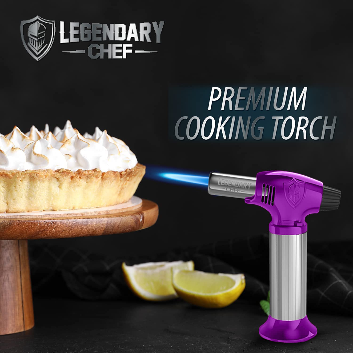 Culinary Cooking Torch - Kitchen Food Torch for Creme Brulee, Baking, Desserts and Searing- Butane Torch Lighter, Blow Torch for Cooking with Lock and Adjustable Flame (Butane Gas Not Included) Pink