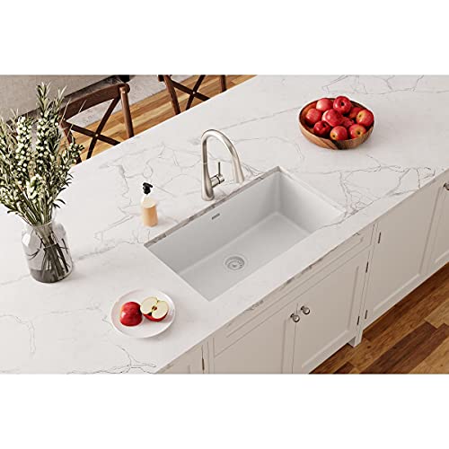 Elkay Quartz Classic ELGRU13322WH0 White Single Bowl Undermount Sink