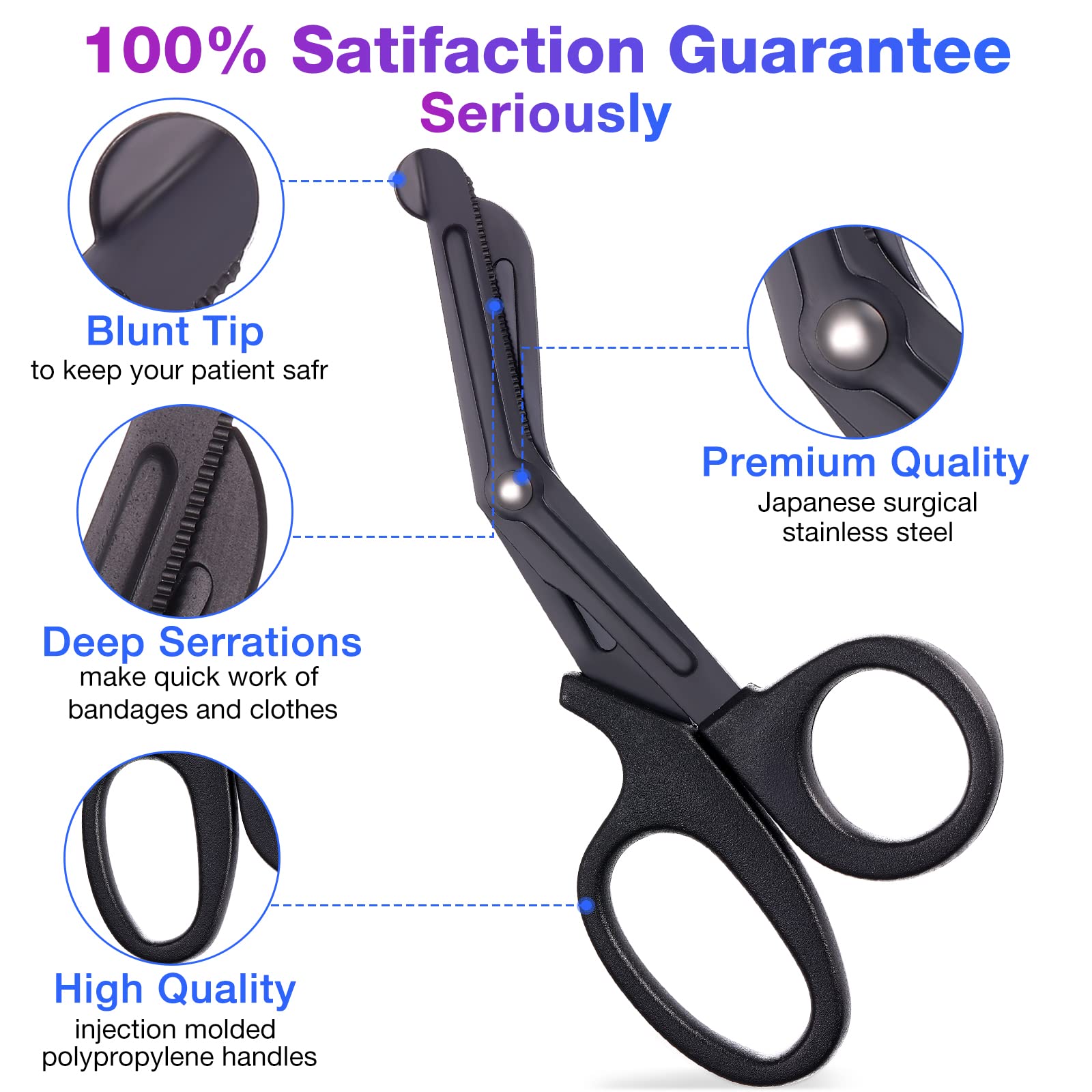 Chumia 24 Pack Trauma Shears and Pen Light with Pupil Gauge, Nurse Accessories for Work Bandage Scissors Nurse Scissors and LED Penlight Reusable for Nurse Doctor Nursing Students Supplies (Black)