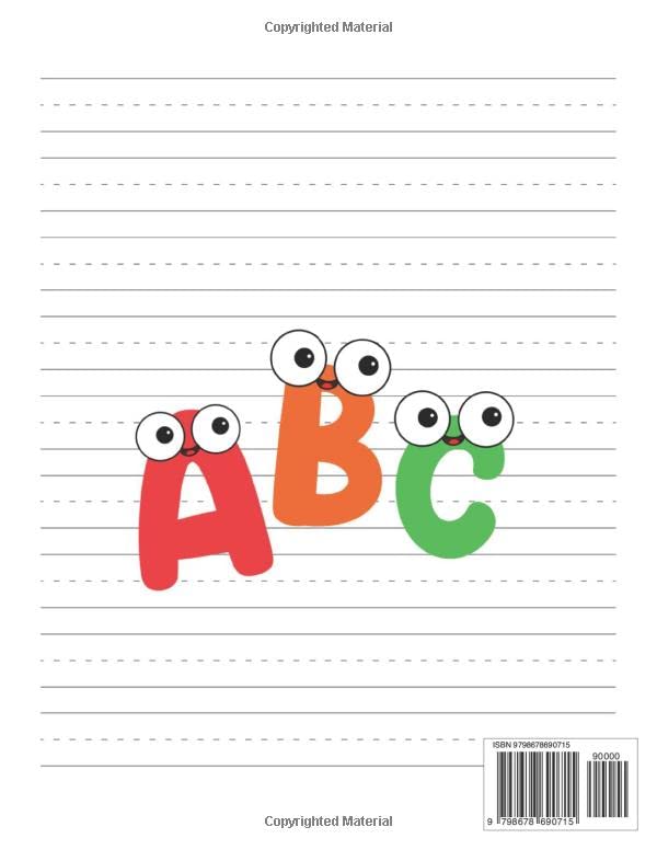 Lined Writing Paper for Preschoolers: 120 Blank Handwriting Practice Paper with Dotted Lines For Students Learning to Write Letters