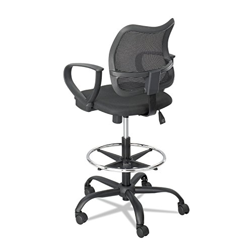Safco 3395Bl Vue Series Mesh Extended Height Chair Acrylic Fabric Seat Black
